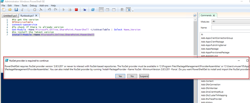 Installing SharePoint Online Management Shell